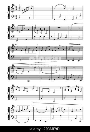 Music notation. Different musical symbols combined into composition ...