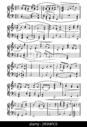 Music notation. Different musical symbols combined into composition ...