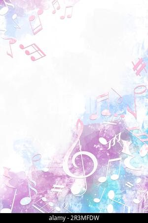 Music notes and other musical symbols on color background Stock Photo ...
