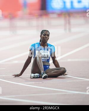 Ashley SPENCER running the 400m hurdles at the 2019 World Athletics ...