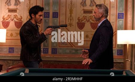 ASSASSIN CLUB, from left: Daniela Melchior, Henry Golding, 2023 ...