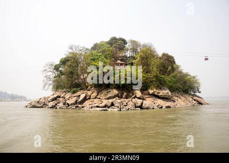 Umananda Shiva Temple, Guwahati, Assam. Peacock Island in the middle of ...