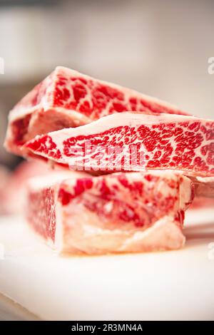 A5 Wagyu, Kobe ,Japanese beef with wooden plate Stock Photo - Alamy
