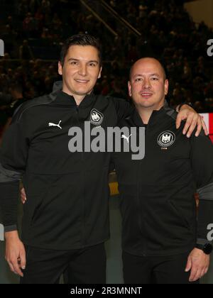 DHB referee Simon Reich and Hanspeter Brodbeck Liqui Moly HBL ...