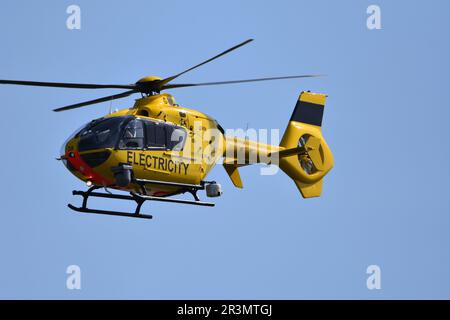 National Grid Electricity EC135 helicopter with sensor pods used for ...