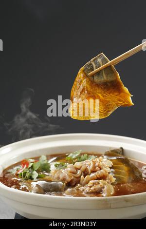 Chinese food, Braised Turtle in Brown Sauce,Soft-shelled turtle with ...