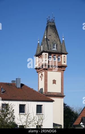 Tower of the Deuster Castle in Kitzingen Stock Photo - Alamy