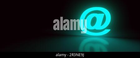 neon email address symbol, 3d render Stock Photo - Alamy