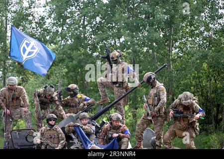 Ukraine. 24th May, 2023. NORTHERN UKRAINE - MAY 24, 2023 - Fighters of ...