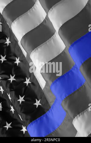 The Thin Blue Line represents the police Stock Photo - Alamy