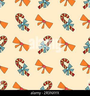 Christmas seamless candy cane pattern on pink background for festive ...