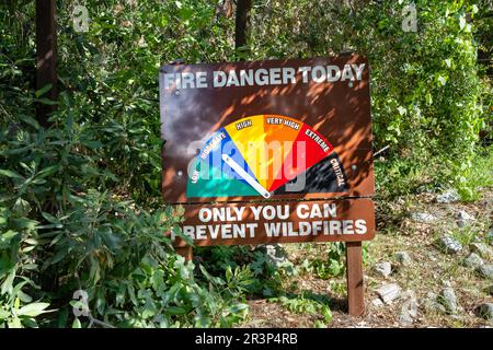 Fire Danger Level warning sign Stock Photo - Alamy