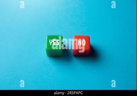 Choice between acceptance and rejection. Decision making, voting ...