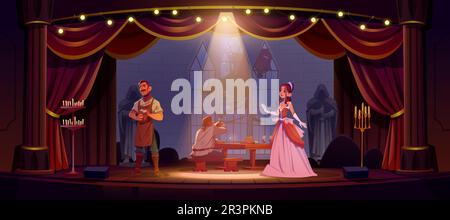 actress spotlight stage cartoon vector illustration Stock Vector Image ...