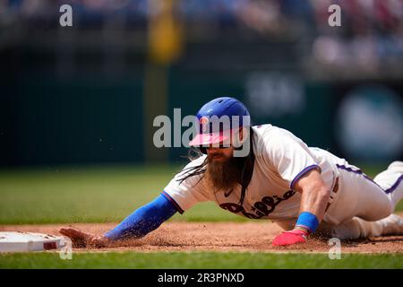 Philadelphia Phillies' Brandon Marsh plays during a baseball game ...