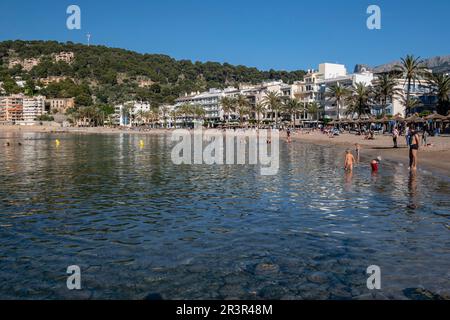 Repic beach, Soller valley, Mallorca, Balearic Islands, Spain Stock ...