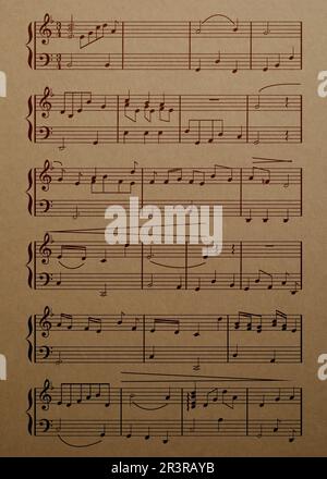Music notation. Different musical symbols combined into composition ...