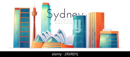 Sydney city line skyline with buildings and architecture showplaces ...