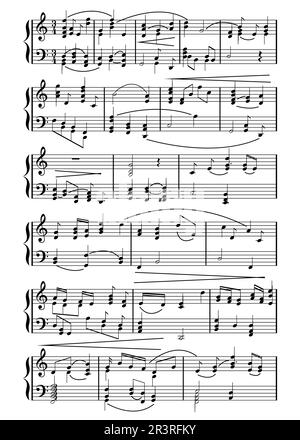 Music notation. Different musical symbols combined into composition ...