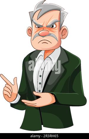 Businessman with Grumpy Facial Expression illustration Stock Vector ...