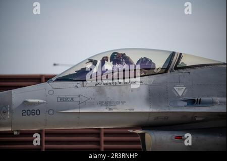 Col. Henry R. Jeffress, III, 8th Fighter Wing commander, taxis in the ...