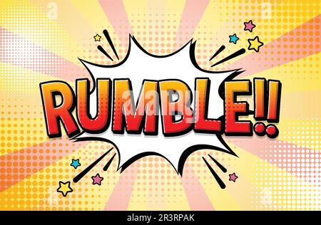 Rumble retro comic speech bubble and effect in pop art style ...