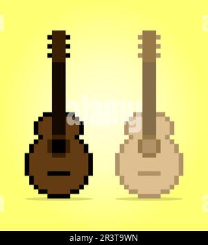 bass guitar music game pixel art vector illustration Stock Vector Image ...