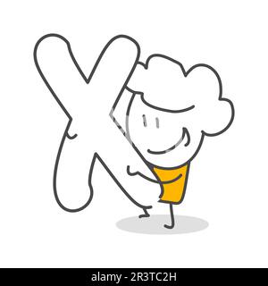 Stick figures. Alphabet. Isolated on white background. Hand drawn ...