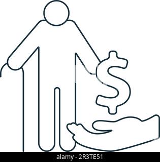 Pension icon. Monochrome simple sign from employee benefits collection ...