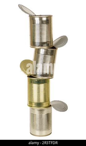 Stack of empty tins cans Stock Photo - Alamy