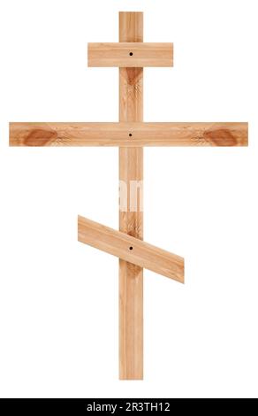 Religious concepts. Christian wooden cross on a background with ...