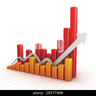 Orange bar graph moving up. Close-up orange bar graph. Business, data ...