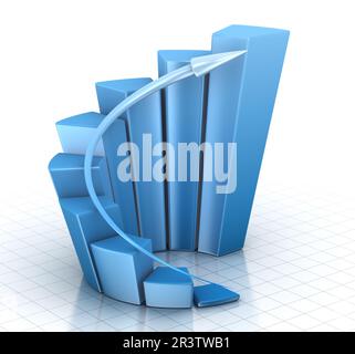 Chart moving up, bull market, rising, high prices, stock market rally ...