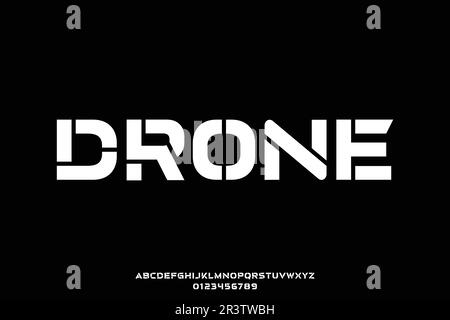 Modern bold abstract stencil sans serif font Stock Vector Image & Art ...