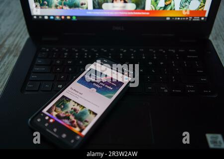 Adobe Firefly on PC and Smartphone screen Stock Photo - Alamy