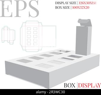 Display box Corrugated display box and cardboard display box, die line ...