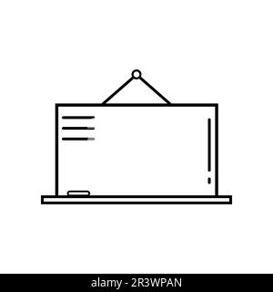 Blackboard Lineal Icon Symbol Vector. Black Outline Blackboard Icon ...