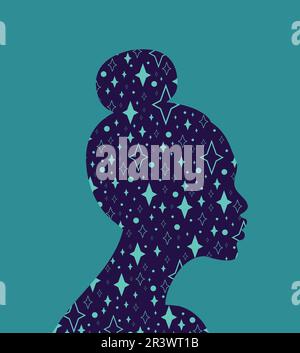Abstract woman silhouette. Faceless woman portrait. Vector illustration ...