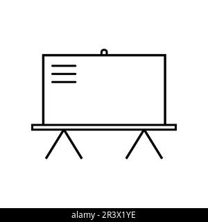 Blackboard Lineal Icon Symbol Vector. Black Outline Blackboard Icon ...