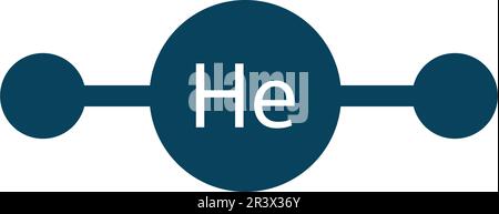 Helium periodic table element chemical symbol. Vector helium atom gas ...