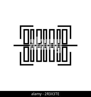 Barcode Lineal Icon Symbol Vector. Black Outline Barcode Icon Stock ...