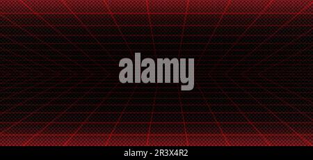 Vaporwave red laser grid angle on black background. Vector illustration ...