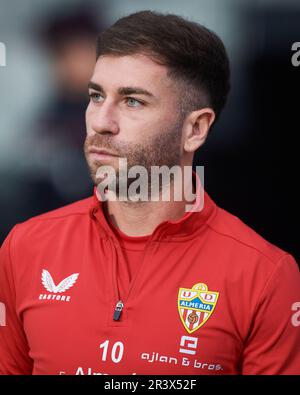 Adrian Embarba of UD Almeria looks during the La Liga Santander match ...