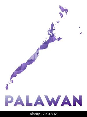 Map of Palawan. Low poly illustration of the island. Geometric design ...