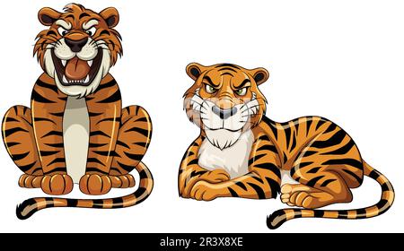 Resting Tiger In Cartoon Style illustration Stock Vector Image & Art ...