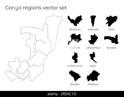 Congo map collection. Borders of Congo for your infographic. Colored ...