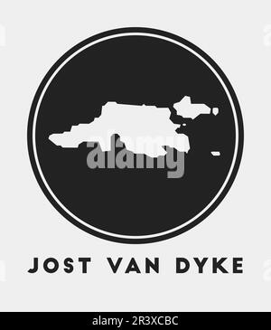 Jost Van Dyke logo. Badge of the island. Layered circular sign around ...