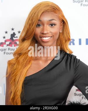 Gabby Samone arrives at the 12th Annual Sugar Ray Leonard Foundation ...