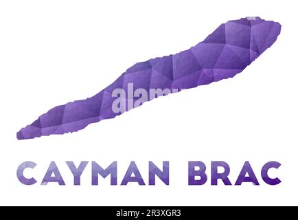Cayman Brac map design. Shape of the island with beautiful geometric ...