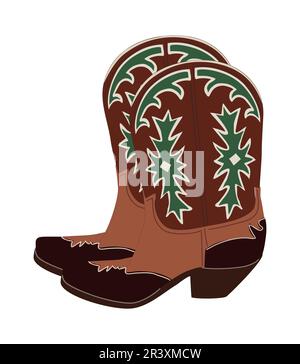 Cowboy boots. Western turquoise boots vector art Stock Vector Image ...